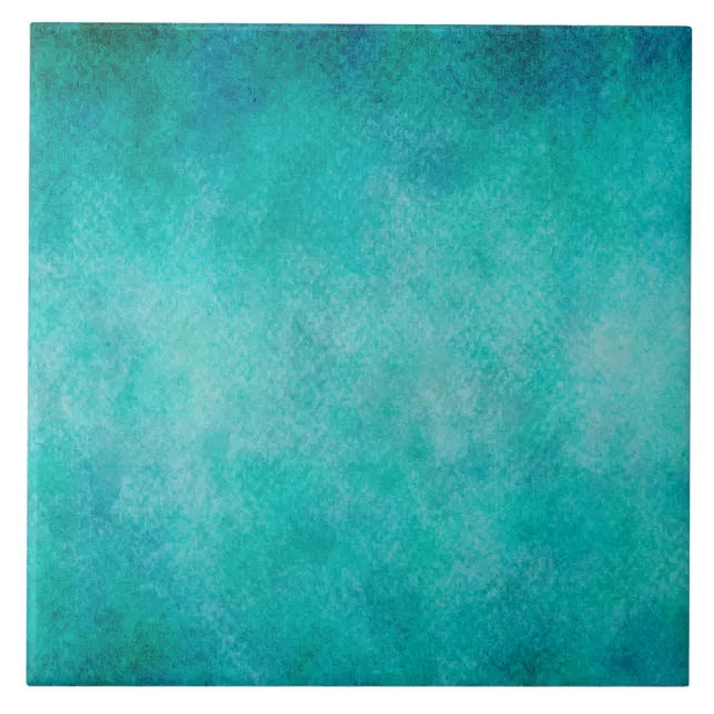 Blue Aqua Teal Watercolor Paper Colourful Texture Tile | Zazzle