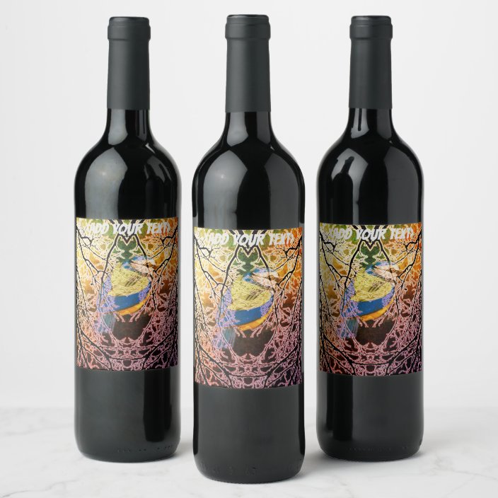 Blue Bird Wine Label | Zazzle.co.uk