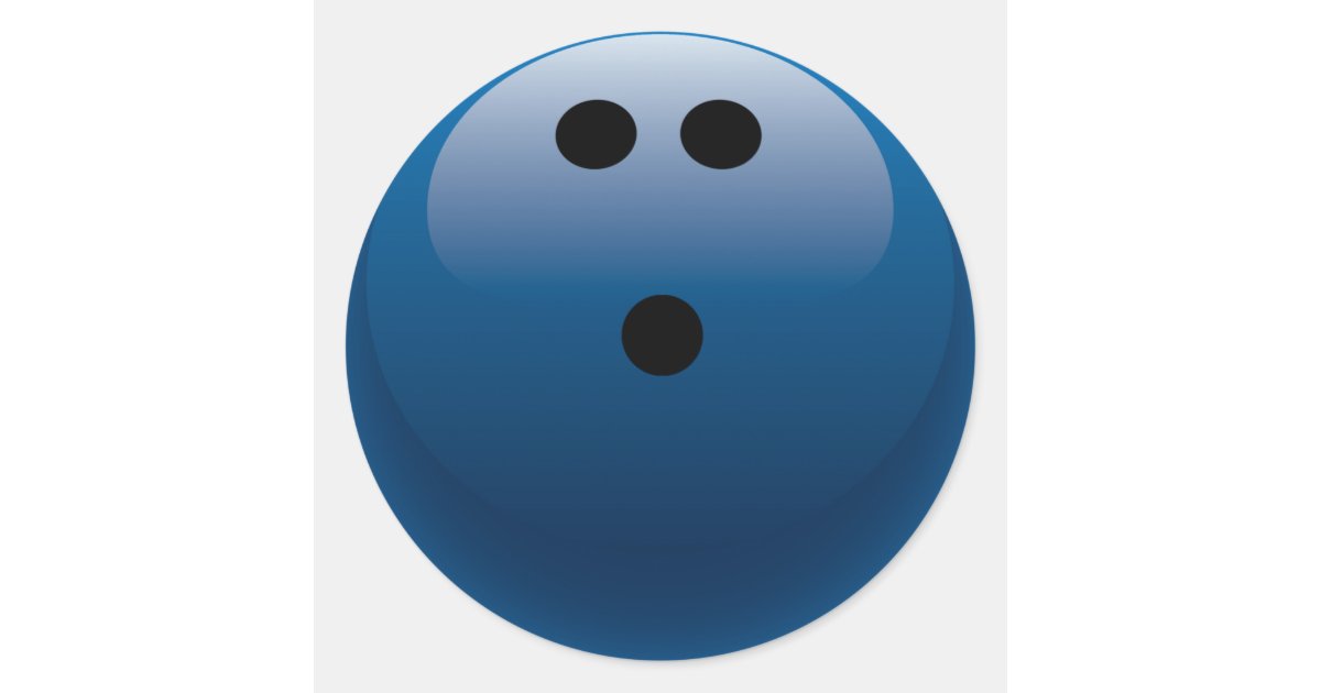 BLUE BOWLING BALL CLASSIC ROUND STICKER | Zazzle