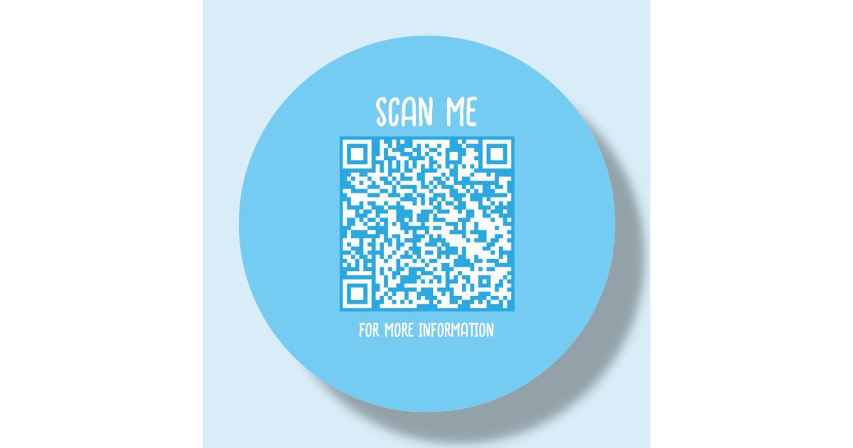 Blue | Business QR Code Scannable Classic Round Sticker | Zazzle