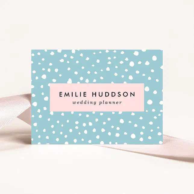 Blue Dalmatian Spots, Dalmatian Dots, Dotted Print Business Card | Zazzle