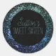 Blue Glitter Circle Classic Round Sticker | Zazzle