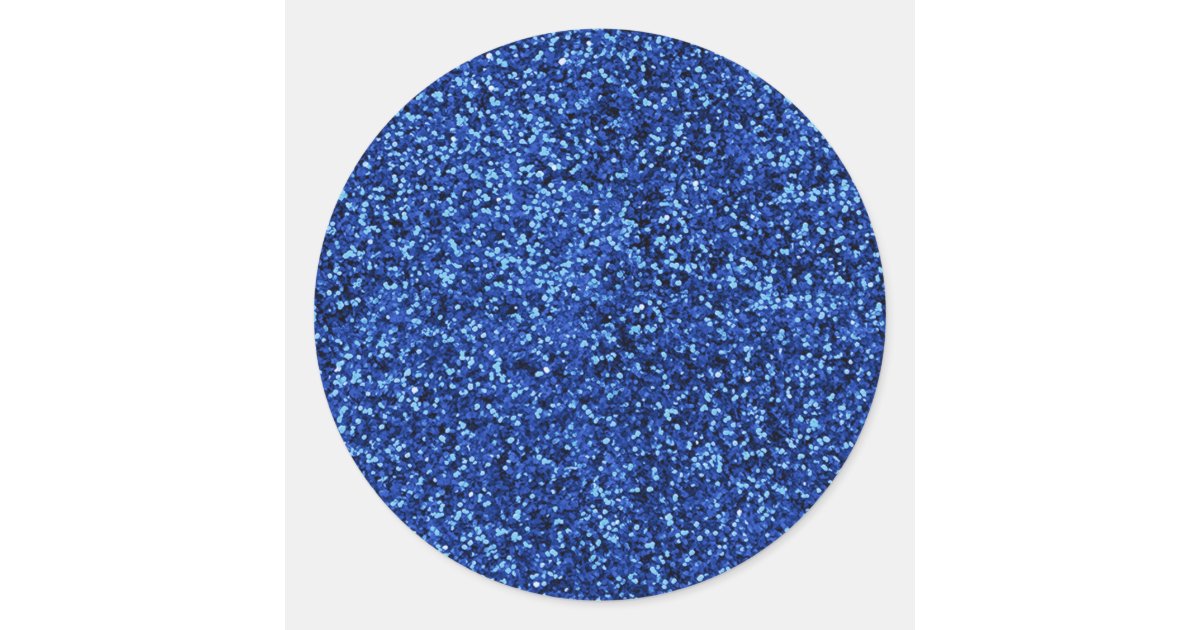 Blue Glitter Classic Round Sticker | Zazzle