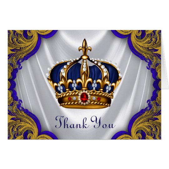 Royal Blue Gold Thank You Cards | Zazzle.co.uk