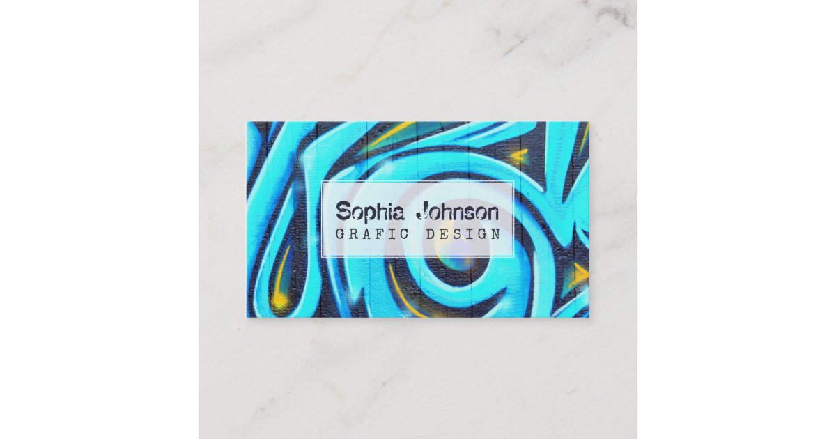 Blue Graffiti Abstract Street Art Business Card | Zazzle