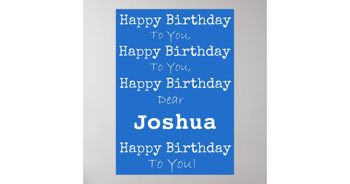 Blue Happy Birthday Poster | Zazzle