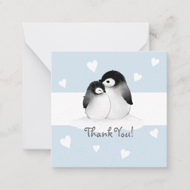 Cute Penguin Thank You Cards | Zazzle UK