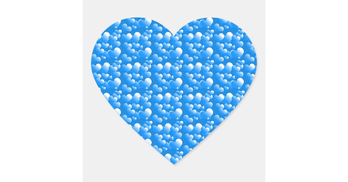 Blue Hearts Heart Sticker | Zazzle