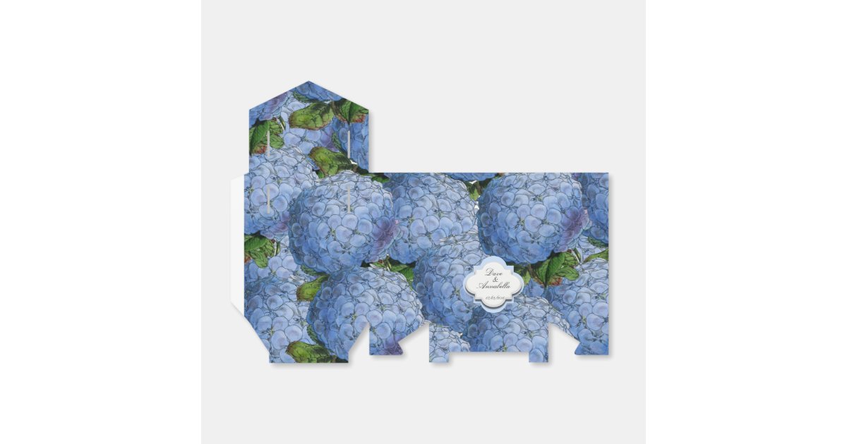 Blue Hydrangea Party Favour Box | Zazzle