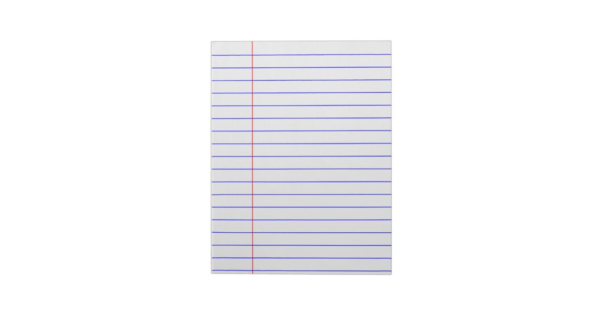 blue lined notepad with margin | Zazzle