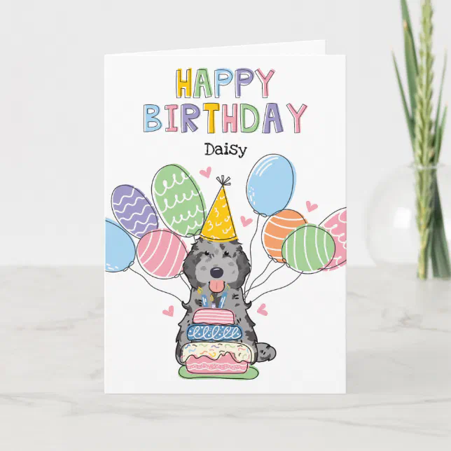 Blue Merle Cockapoo Cavapoo Dog Happy Birthday Card | Zazzle