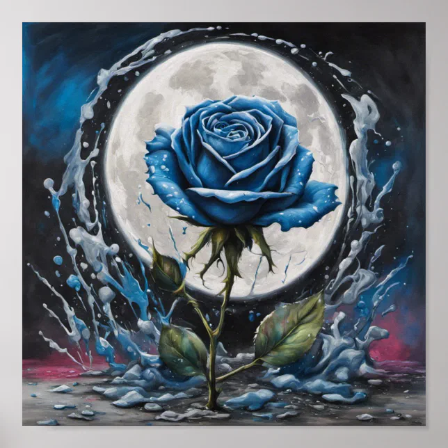 Blue Moon-Rose Poster | Zazzle