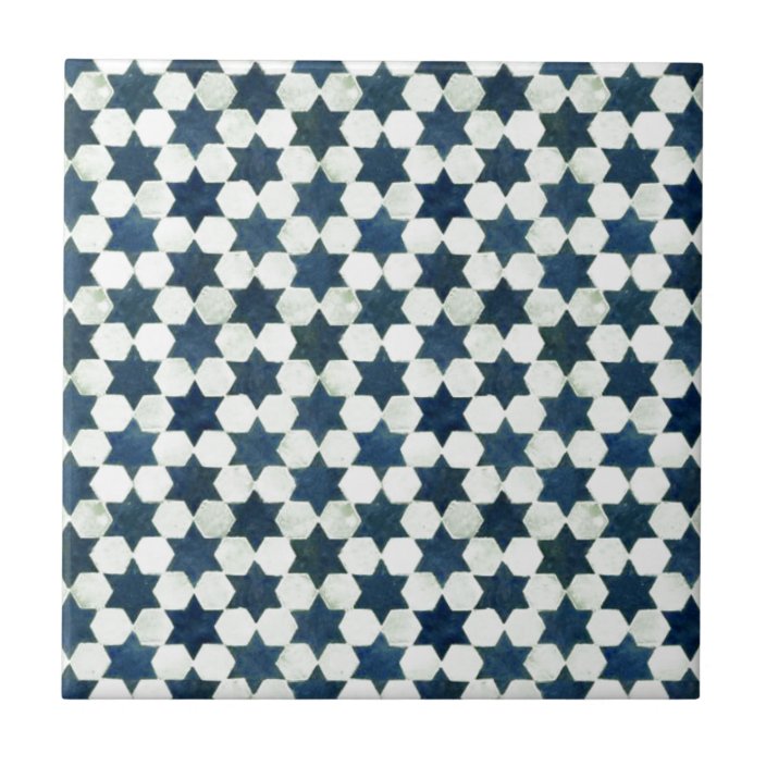 Blue Moroccan Star Pattern Tile | Zazzle.co.uk