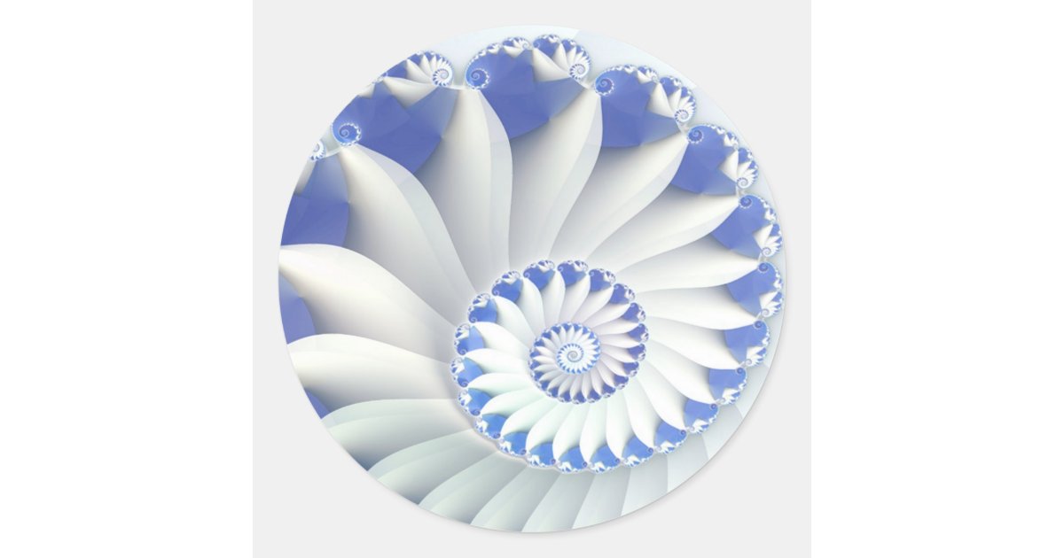 Blue Nautilus Classic Round Sticker | Zazzle