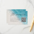 Blue Ocean Beach Wedding QR Code Details Enclosure Card | Zazzle