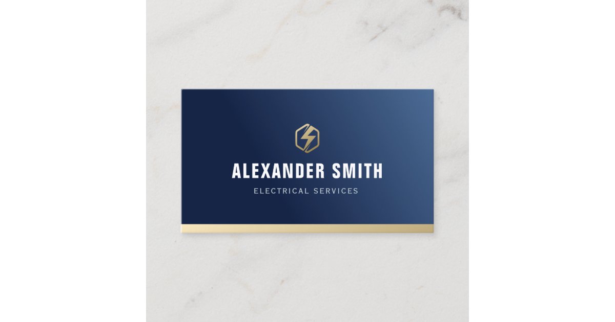 blue professional electrical services business card | Zazzle