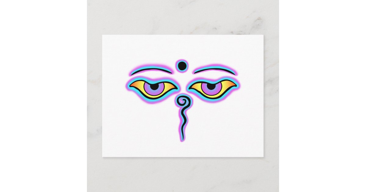 Blue & Purple Buddha Eyes.png Postcard | Zazzle