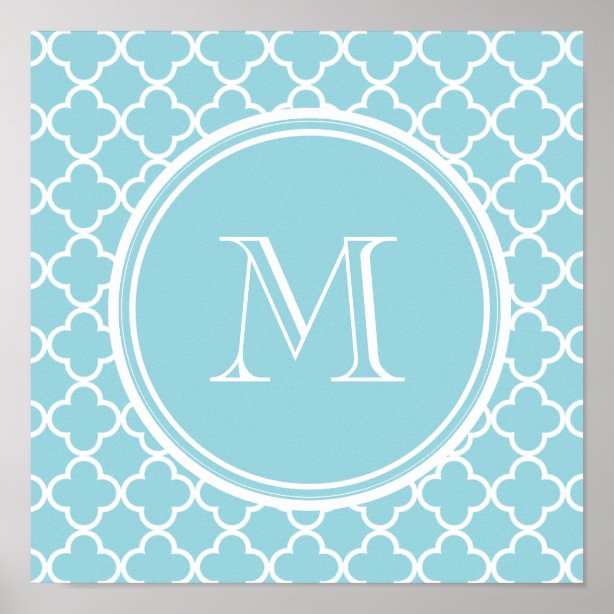 Blue Quatrefoil Art & Wall Décor | Zazzle.co.uk