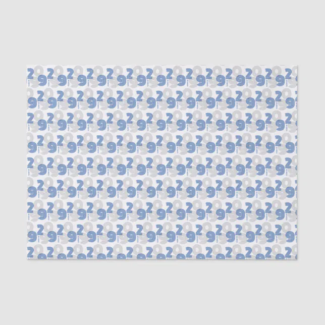 Blue Retro Big Numbers Class of Tissue Paper | Zazzle