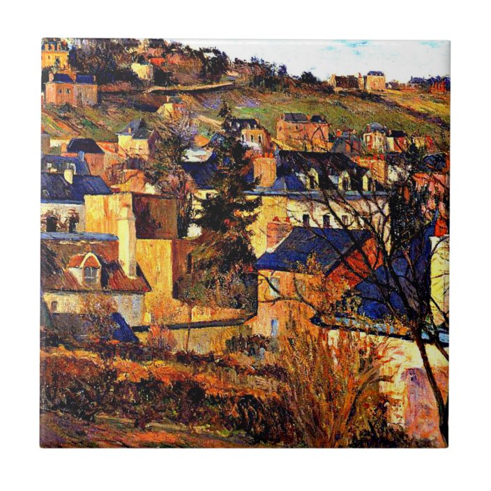 Blue Roofs of Rouen, Paul Gauguin painting Tile | Zazzle.co.uk