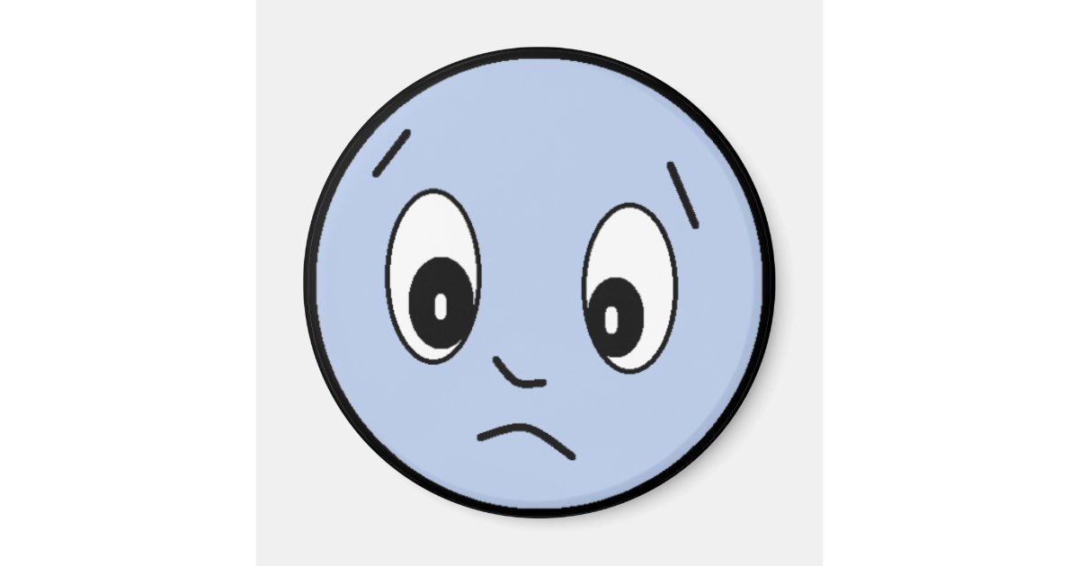 Blue Sad Face Magnet | Zazzle