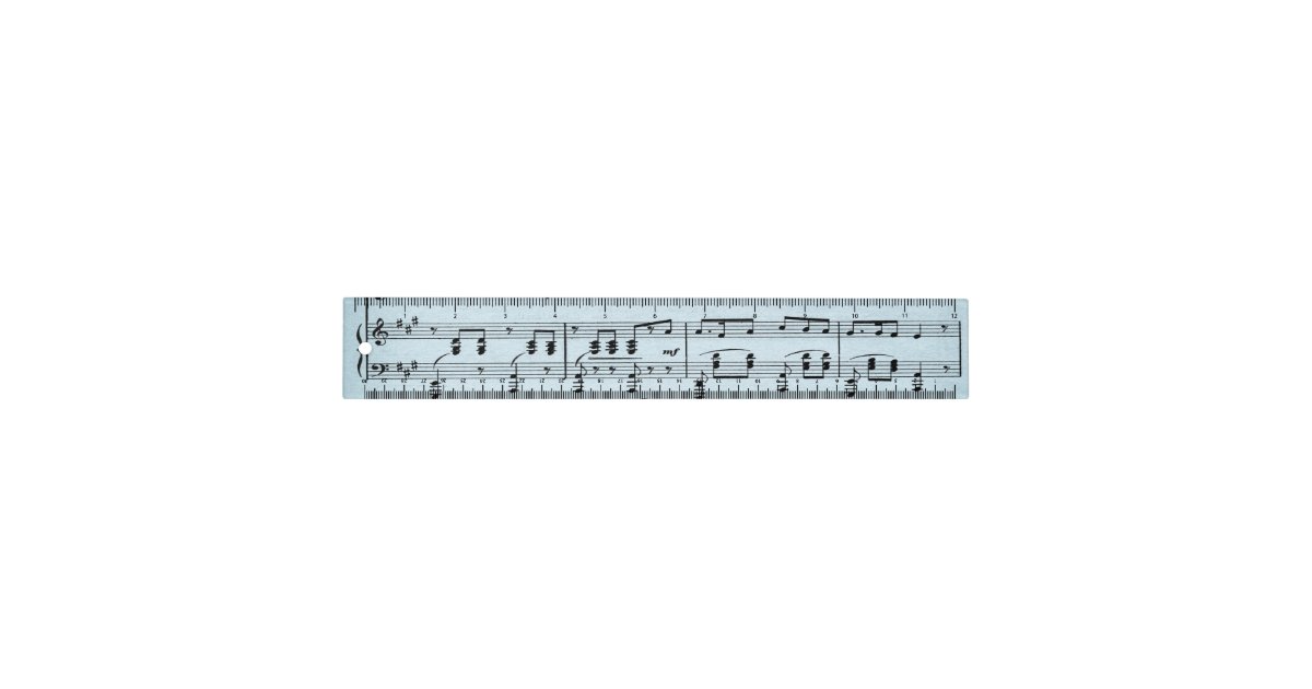 Blue Sheet Music Ruler | Zazzle