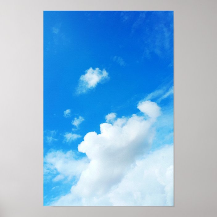 Blue Sky with Clouds Photo Poster | Zazzle.co.uk