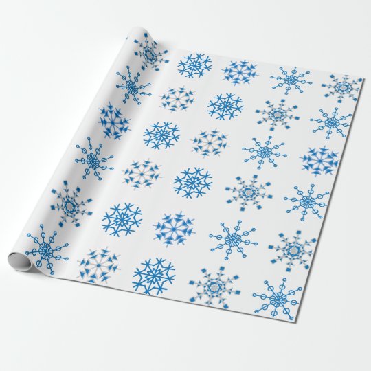 Blue Snowflakes wrapping paper | Zazzle.co.uk