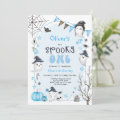 Blue Spooky One Cute Ghost Boy 1st Birthday Invitation | Zazzle