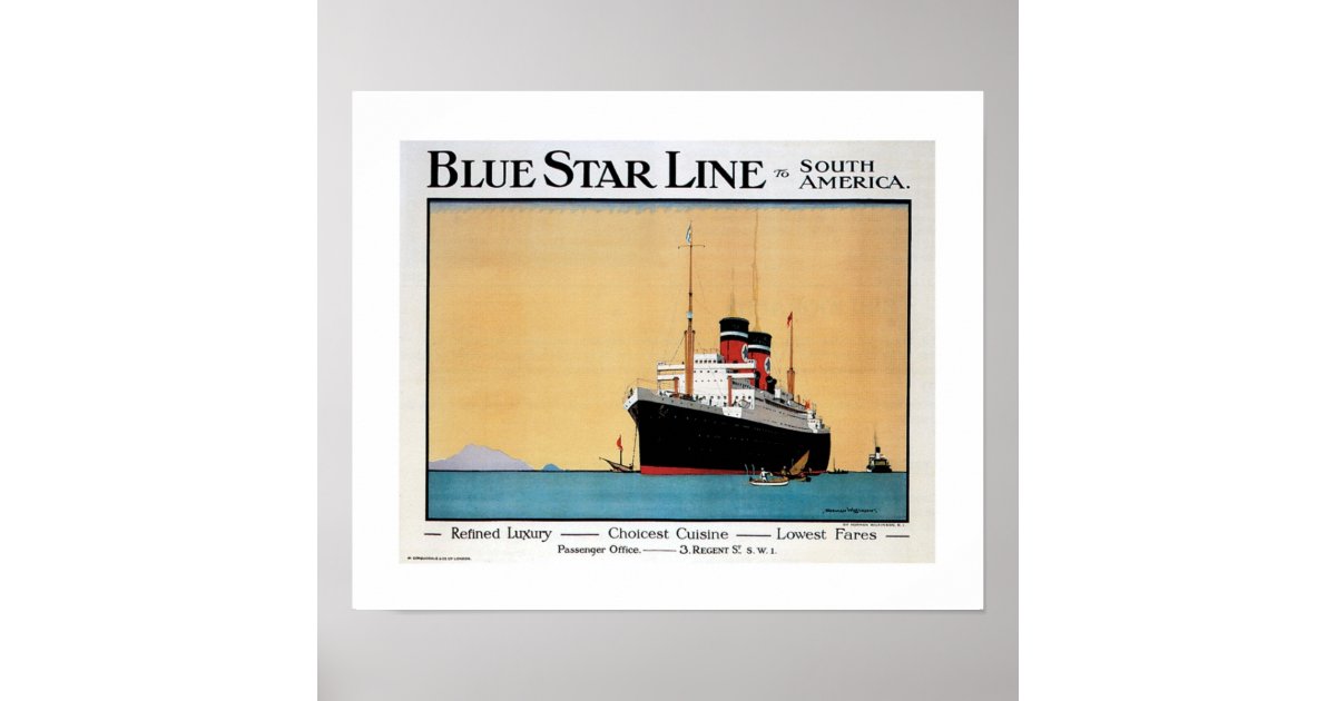 Blue Star Line Poster | Zazzle