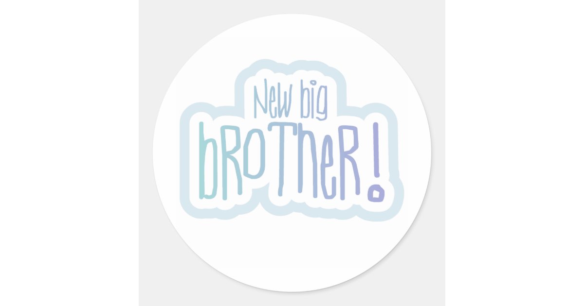Blue Text New Big Brother Classic Round Sticker | Zazzle