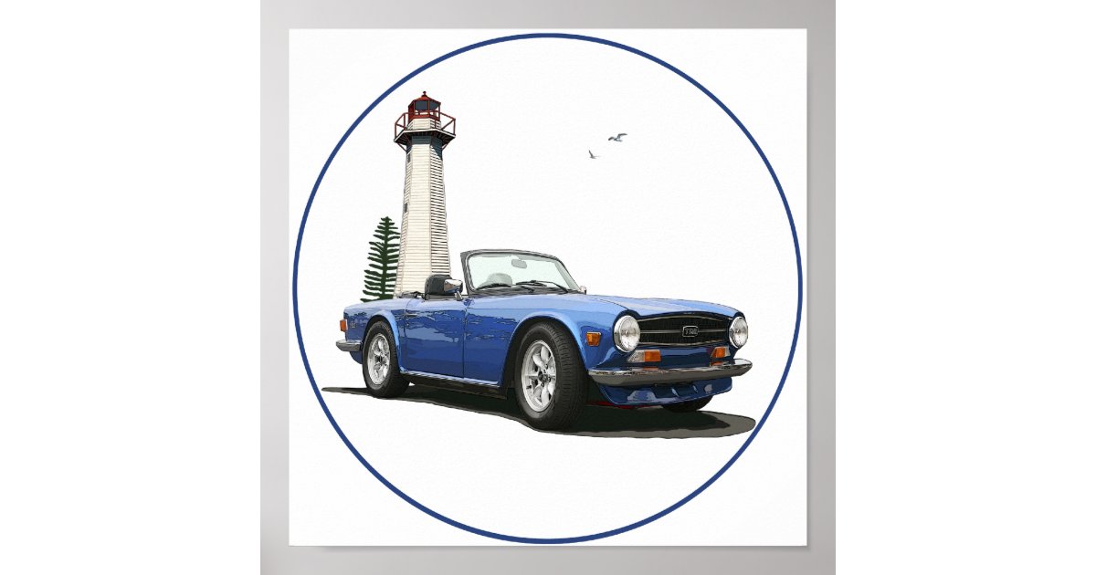 Blue TR6 Poster | Zazzle