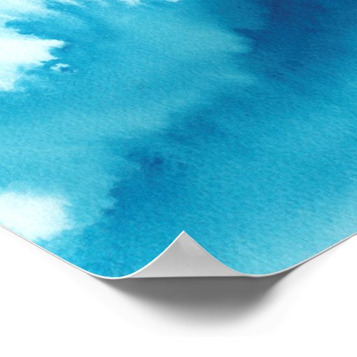 Blue Watercolor Poster | Zazzle