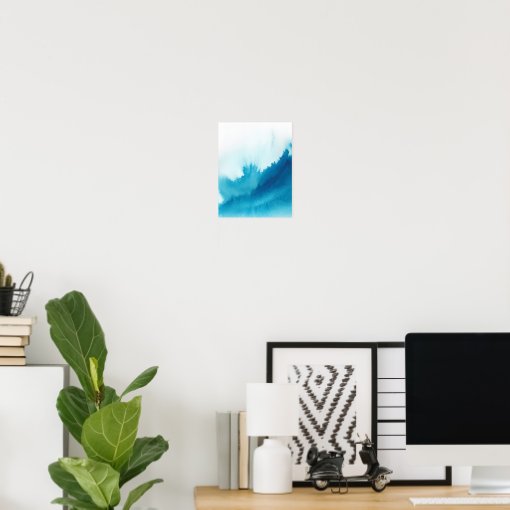 Blue Watercolor Poster | Zazzle