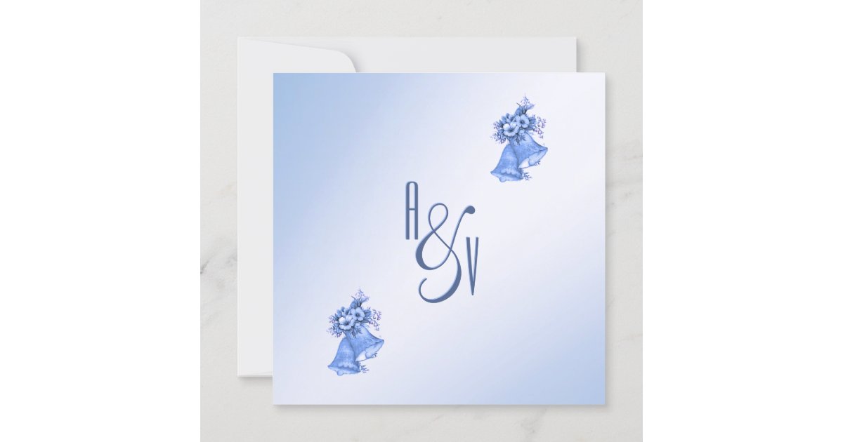 Blue Wedding Bells Invitation | Zazzle