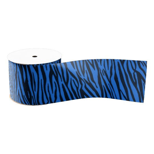 Blue Zebra Animal Print Ribbon Grosgrain Ribbon | Zazzle.co.uk