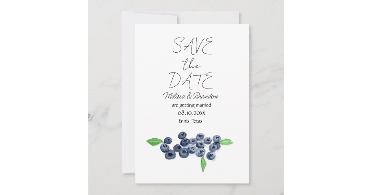 Blueberry Blueberries Berries Rustic Wedding Invitation | Zazzle