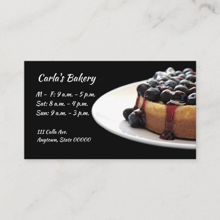 Blueberry cheesecake business card | Zazzle.co.uk