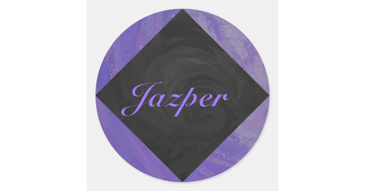 Blueberry Smear and Black Monogram Classic Round Sticker | Zazzle