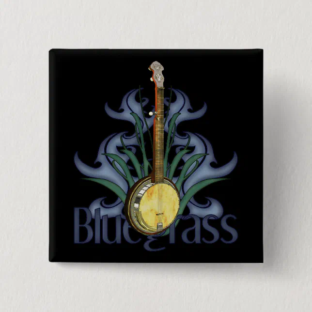 Bluegrass Banjo Design Buttons | Zazzle