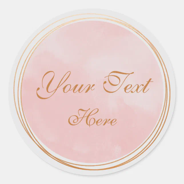 Blush Pink Feminine logo template Classic Round Sticker | Zazzle