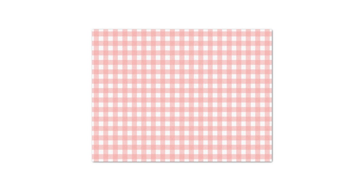 Blush Pink Gingham Check Pattern Tissue Paper | Zazzle