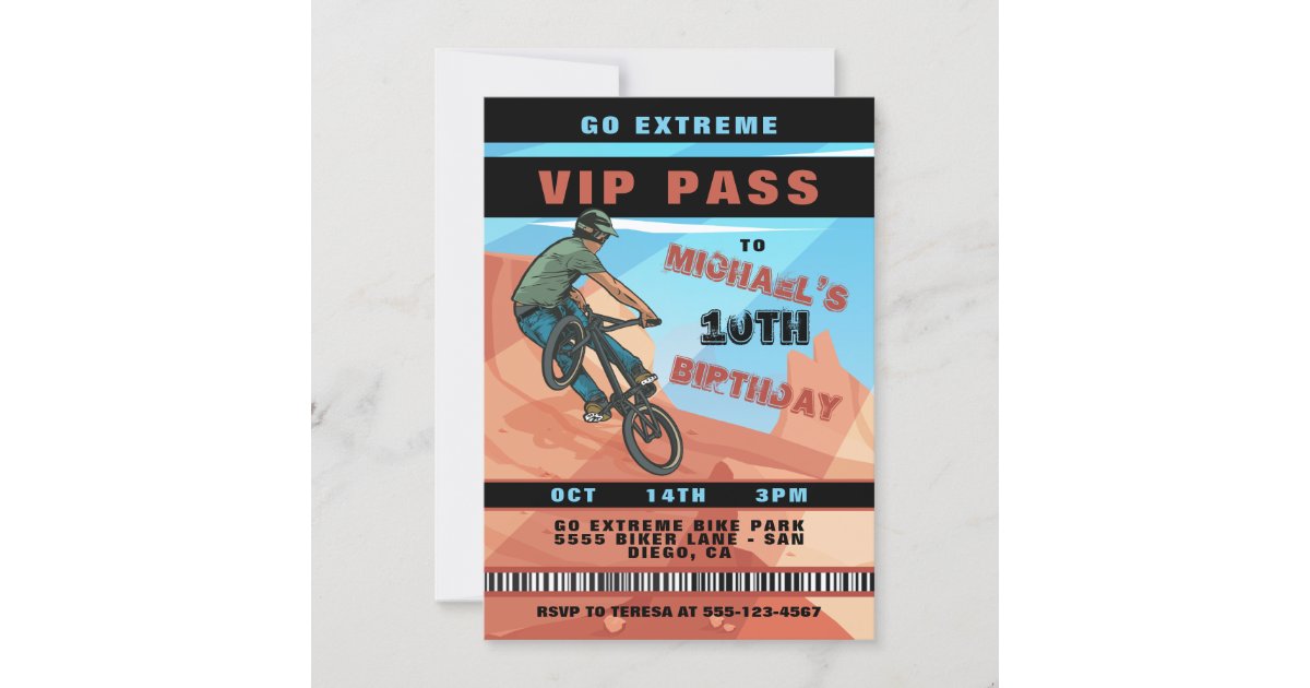 BMX Racing BIke Birthday Invitation | Zazzle