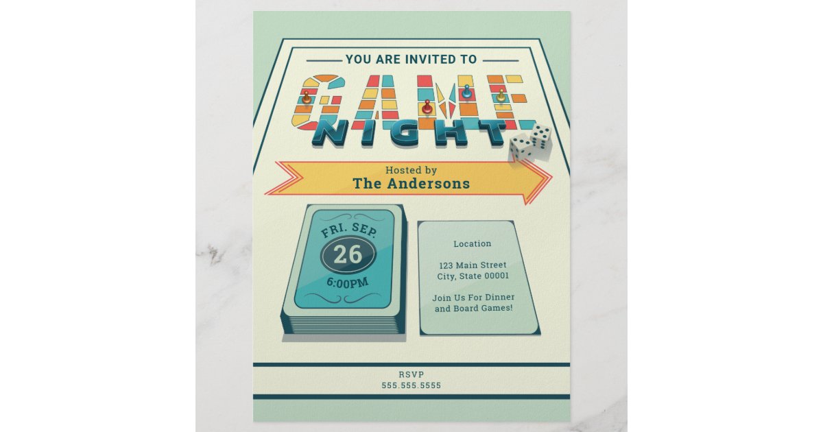Board Game Night Flyer | Zazzle