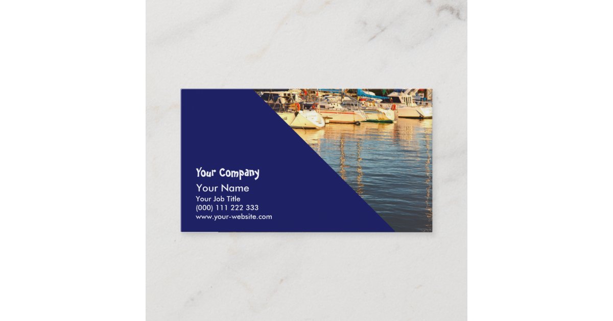 Boats in the marina business card | Zazzle