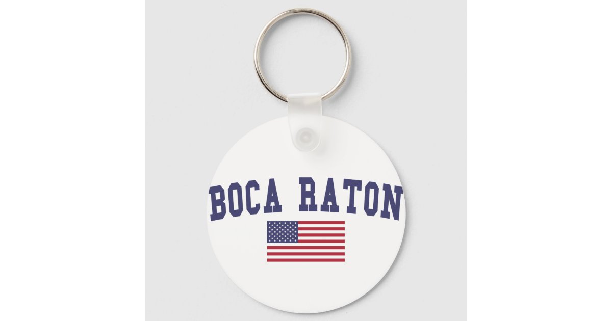 Boca Raton US Flag Key Ring | Zazzle