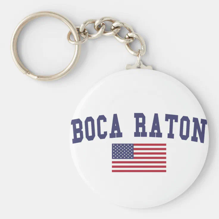 Boca Raton US Flag Key Ring | Zazzle