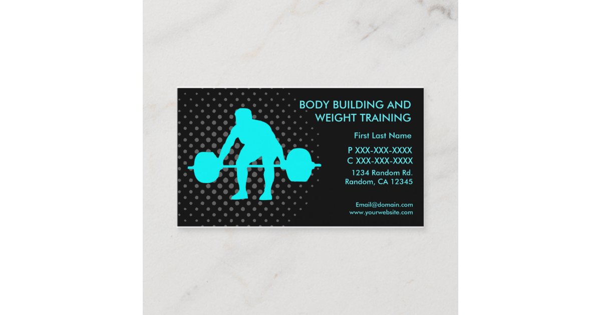 Body building weight training custom business card | Zazzle