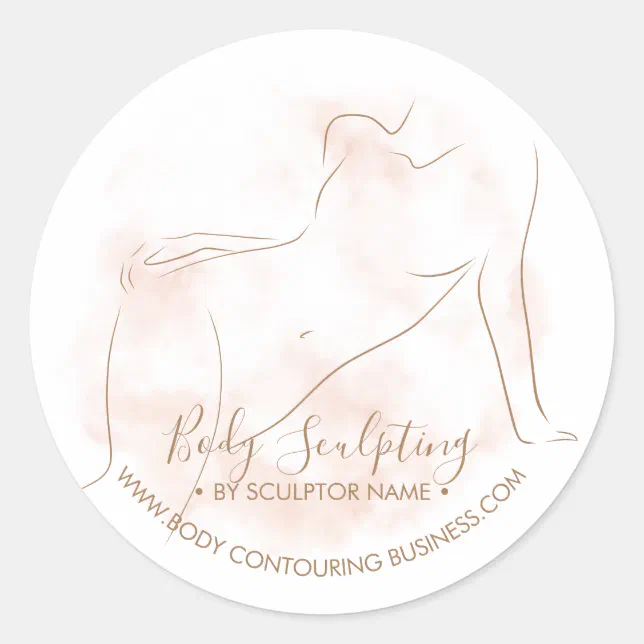 Body sculpting contouring care classic round sticker | Zazzle