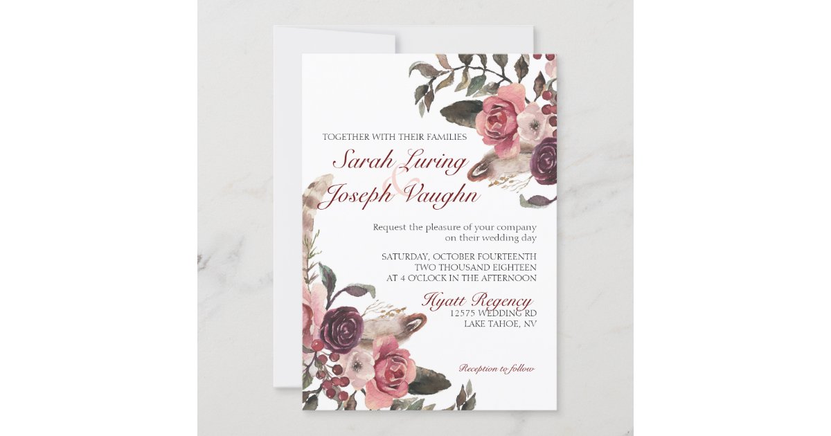 Boho Chic Wedding Invitation | Zazzle